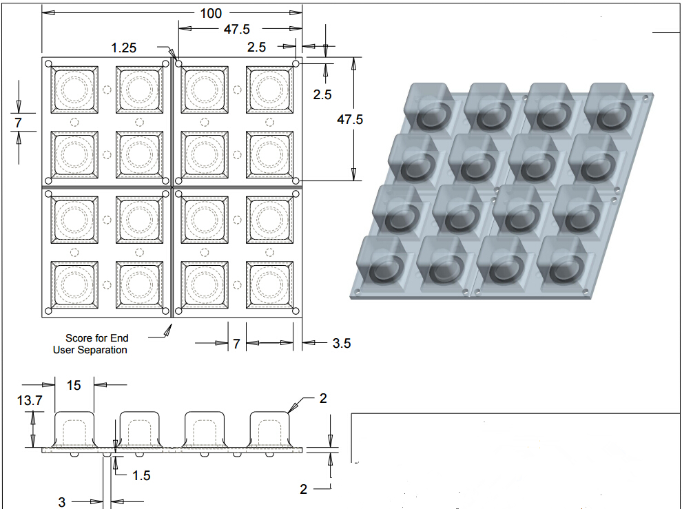 Off the Shelf 4x4 Silicone Button Pad - LED Compatible | Rubber ...