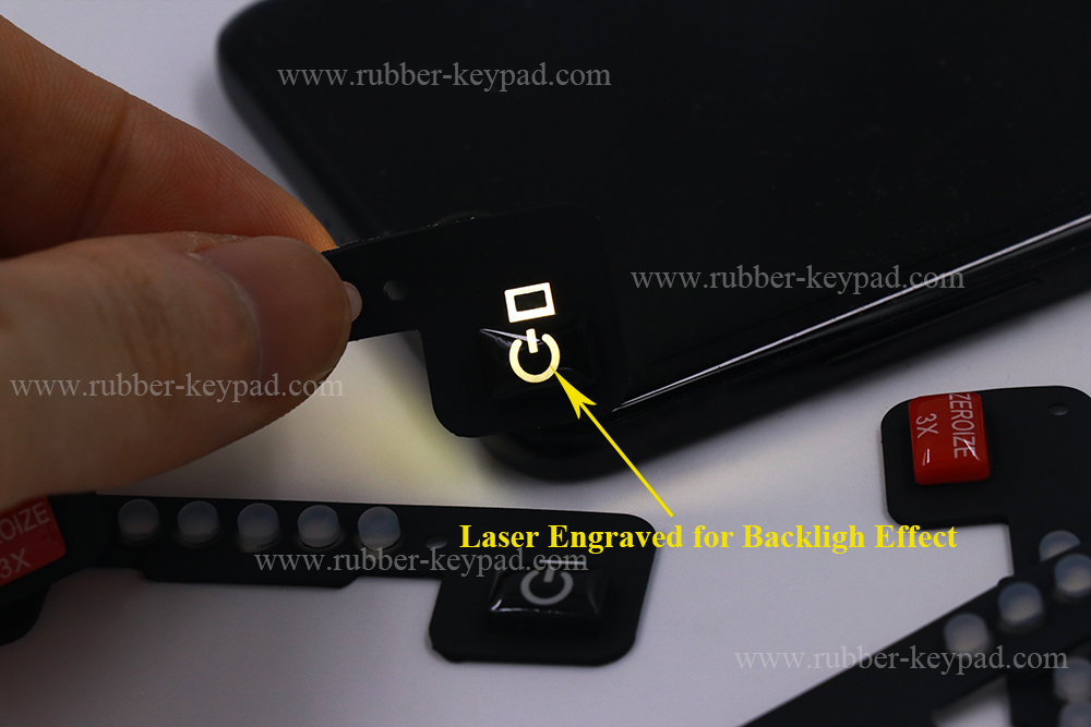 Silicone Rubber Membrane Electrical Contact Buttons 3M Adhesive Layer ...