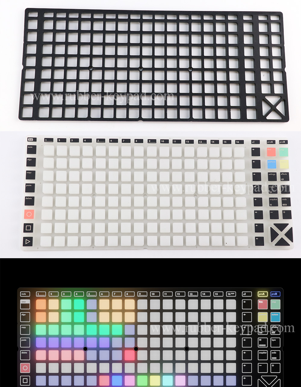 How to isolate light for a backlit silicone switch keyboard?